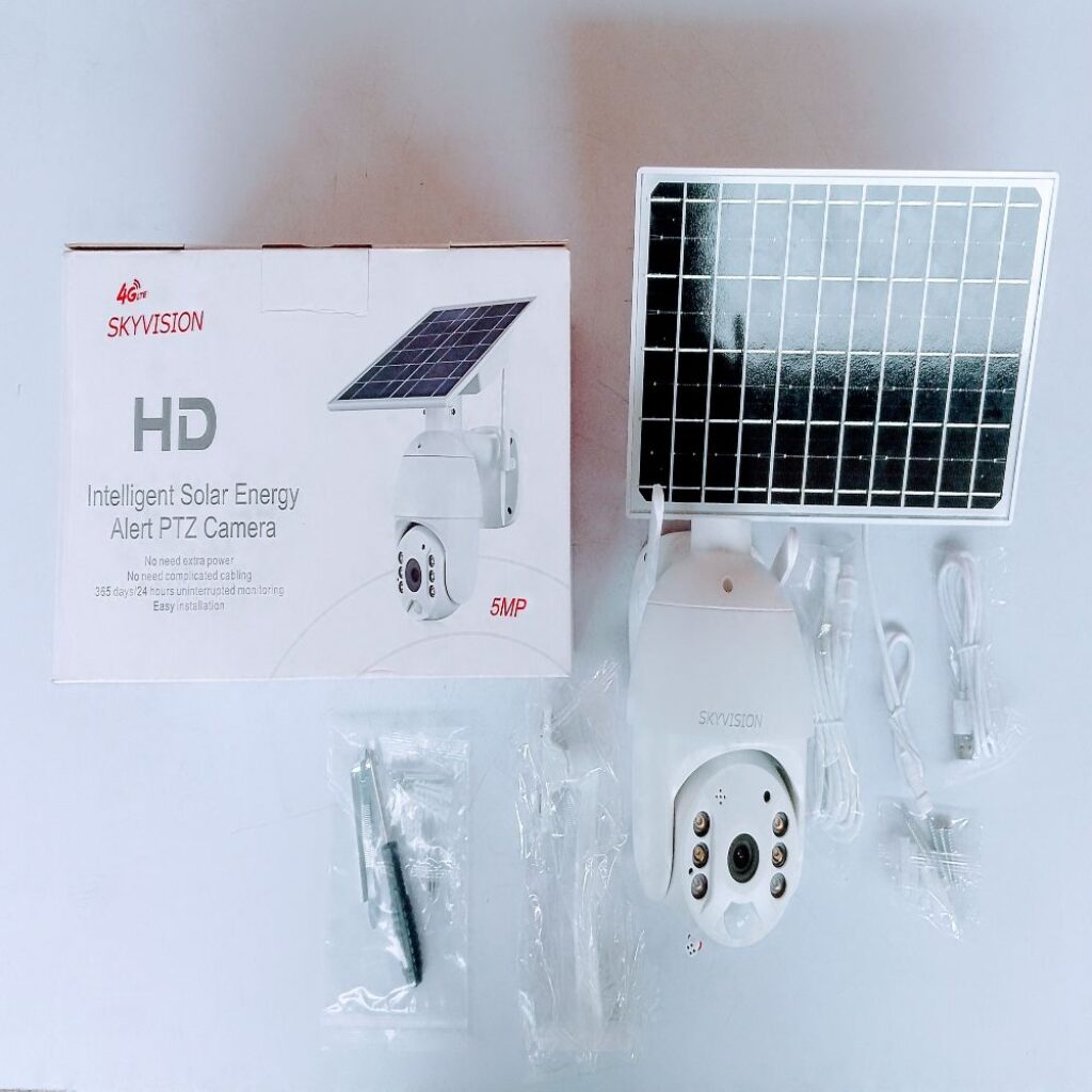 Skyvision 5MP 4G Single Lens Solar Energy Alert PTZ Big Outdoor Camera ...