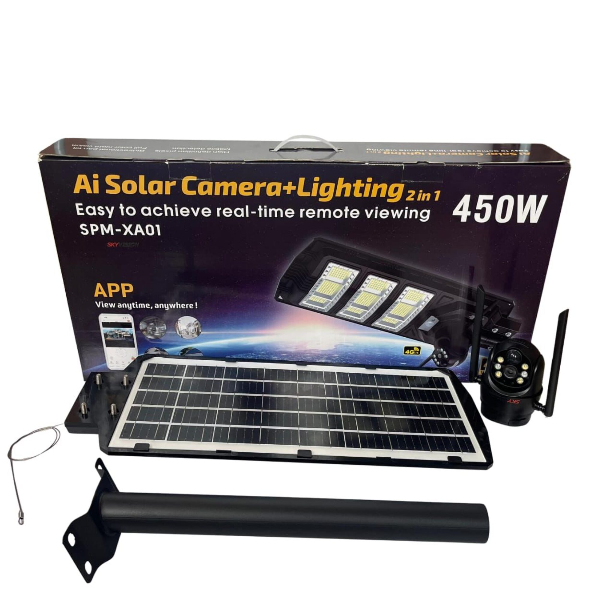 Skyvision 450watts Solar Street Light With Single Lens 4K 4G Solar ...