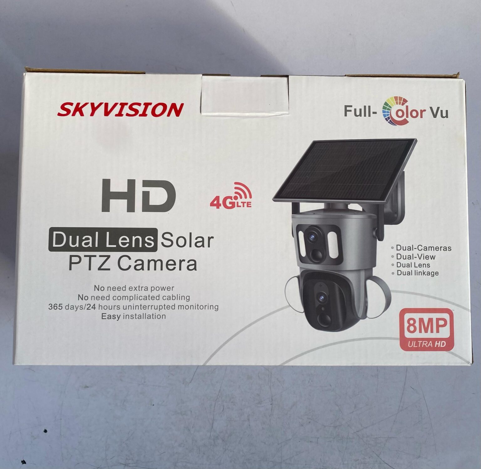 Skyvision 8MP 4G Dual Lens Solar PTZ Big Outdoor Camera With Auto ...