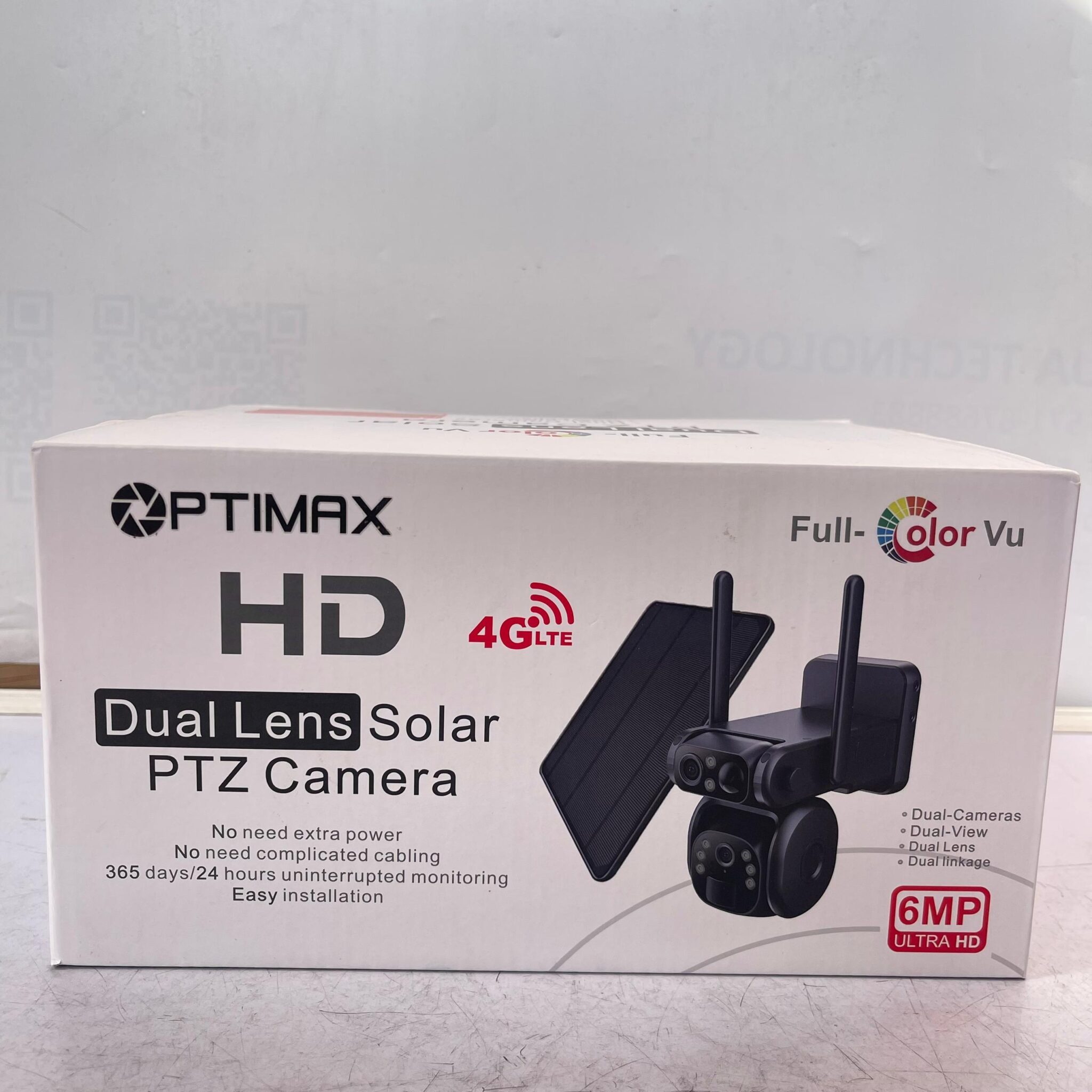 Optimax 6MP 4G Dual Lens Solar PTZ Mini Outdoor Camera With Auto ...