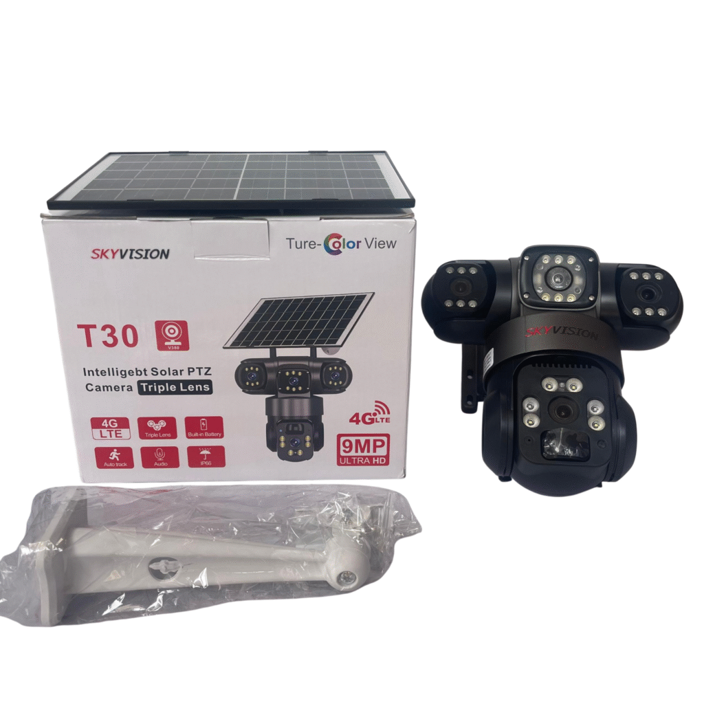 Skyvision 9MP 4G True Triple Lens Solar PTZ Big Outdoor Camera With ...
